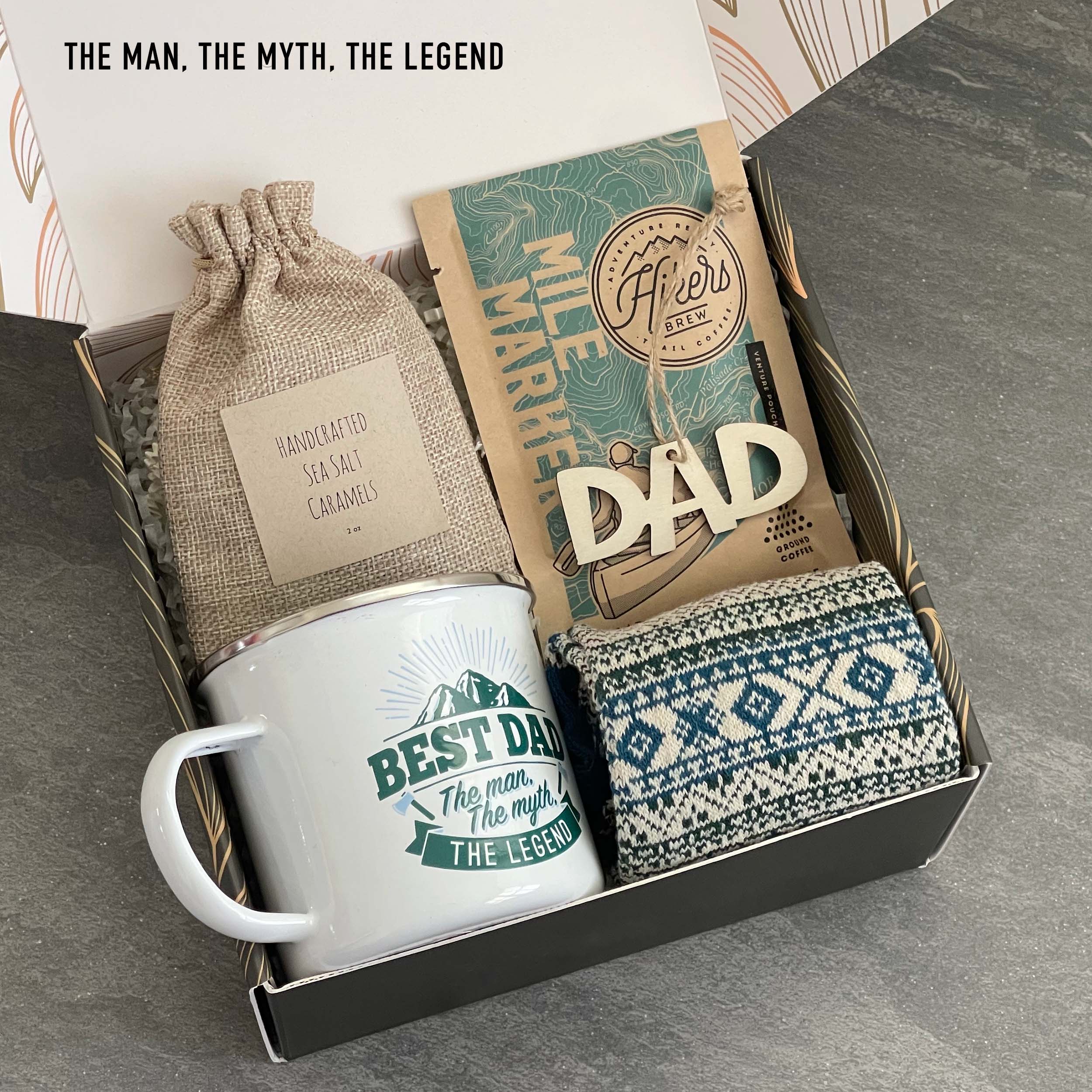 Dad's Pamper Package | Gift basket with Best Dad Mug, Coffee, & Socks ...